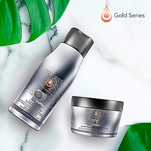 Gold Series Deluxe Combo Set Truffle Shampoo 10.14 Fl.oz and Truffle Mask 8.45 Fl.oz – Enriched with Keratin - Made with Pure Argan Oil
