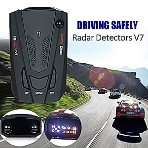Laser Radar Detector for Cars, Voice Alert and Car Speed Alarm System, City/Highway Mode 360 Degree Detection Radar Detectors with LED Display for Cars