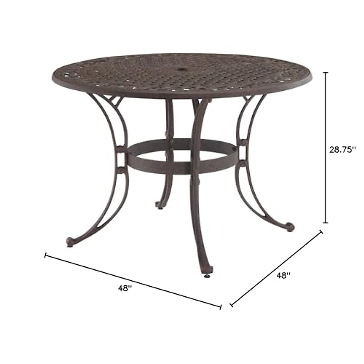 Homestyles Sanibel Black Outdoor Dining Table, Bronze, 48" Table, Sanibel
