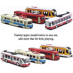 OTONOPI Toy Train Set Subway Bullet Train High Speed Locomotive Engine Die Cast Model Car for Kids Pack of 4