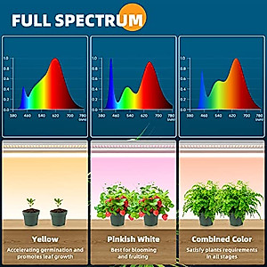 Barrina T5 Grow Light, 2FT 120W(4x30W, 800W Equivalent) Full Spectrum Grow Light with Timer, Color Changing LED Grow Lights for Indoor Plants, Linkable Hanging Plant Light for Indoor Growing, 4-Pack