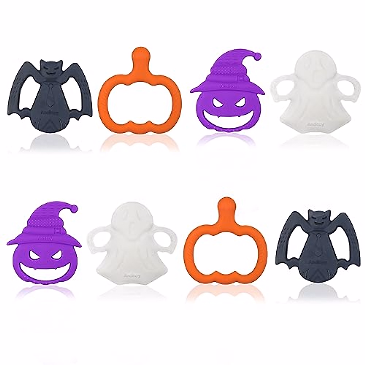 Anditoy 8 Pack Halloween Teething Toys Halloween Teether for 3-12 Months Baby Toddlers Halloween Treat Bags Gifts