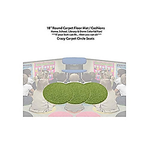 18" Round Carpet Floor Mat / Cushions Colorful Fun for Home, School, Library & Dorm Rooms, Group Activities and Story Time | Crazy Carpet Circle Seats (3 Seat Set, p) Sour Grapes