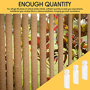 Vertical Blind Stem Replacement White Stems for Vertical Window Blind Vertical Blind Carrier Stem Vertical Blinds Curtain Accessories (40 Pieces)