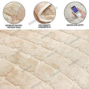 Armrest Chair Covers, Sofa Arm Protector Covers, Plush Armchair Cover, Furniture Protector Corner Sofa, Stretch Armchair Couch Arm Rest Cover for Recliner, Chair, Sofa (Beige,3 seater(167*190CM))