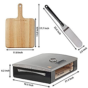 Outdoor Pizza Oven for Grill Professional Series Stainless and Enamel Steel Pizza Stone Box Oven Grill for Garden Outside Backyard Grill Pizza Oven