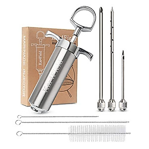 Kar4Field Meat Injector Syringe, 304-Stainless Steel Meat Injectors for Smoking with 3 Meat Needles, Heavy-Duty 2 Oz Flavor Injector Marinades for Meats Turkey BBQ, PVC Storage Tray Included