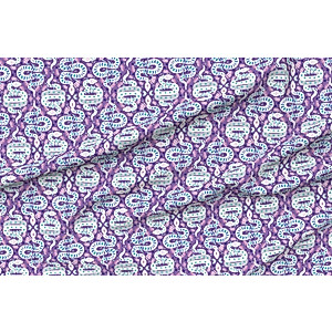 Spoonflower Fabric - Flowers Snakes Stars Floral Purple Damask Reptile Printed on Petal Signature Cotton Fabric Fat Quarter - Sewing Quilting Apparel Crafts Decor