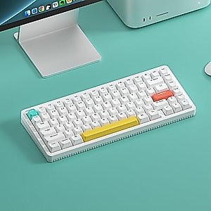 nuphy Halo75 Mechanical Gaming Keyboard, 75% RGB Hot-swap Wireless Keyboard, Supports Bluetooth、2.4G and Wired Connection，Compatible with Mac and Windows-White(Baby Kangaroo)