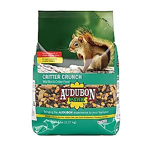 Audubon Park Critter Crunch Backyard Wildlife Food, Bird and Squirrel Food for Outside Feeder, 5-Pound Bag