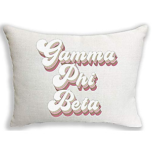 Sorority Shop Gamma Phi Beta Pillow – Retro Design, 12" x 16" Lumbar Pillow Sorority