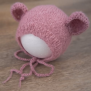 Zeroest Newborn Photo Props Hat Blanket Photography for Babies Cloth Wrap Hats Set Baby Boy Girl Photo Shoot Outfits (Pink)