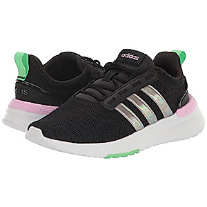 adidas Racer TR21 Running Shoe, Core Black/Core Black/Beam Green, 4 US Unisex Big Kid