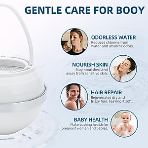 Bath Ball Filter, Bath Ball Water Filter, Bathtub Water Filter, Bath Ball Bathtub Water Filter for Tub Faucet - BPA Free - White with Replacement Cartridge