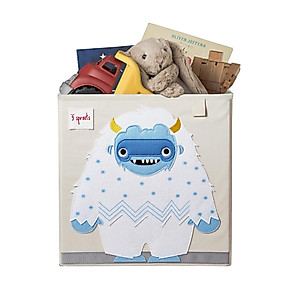 3 Sprouts Toy Storage Organizer: Toy Box Cube Organizer for Playroom, Nursery - Foldable Storage Bin - Yeti