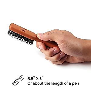 ZEUS Beard & Mustache Brush with Handle, Boar Bristle Brush for Untangling Beard Hairs – MADE IN GERMANY (SOFT BRISTLES) J92