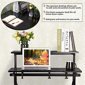 Hadulcet Mobile Standing Desk, Rolling Table Adjustable Computer Desk, Stand Up Laptop Desk Mobile Workstation for Home Office Classroom with Wheels, 31.49 x 23.6 in Light Grey