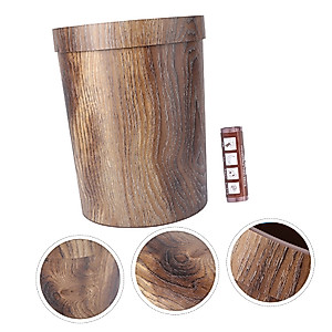 LIFKOME Retro Trash Can Farmhouse Trash Can 13 Gallon Trash Can Rubbish Bin Decorative Storage Baskets Wicker Trash Basket Metal Storage Baskets Trash Can Garbage Bin Trash Can Container