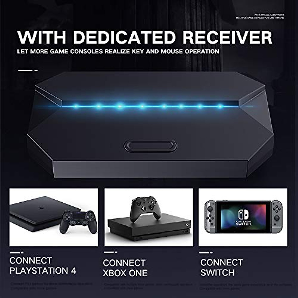 Fauge Gaming Converter Keyboard Mouse Battle Dock Support USB HUB Splitter Throne for IOS Android Gaming