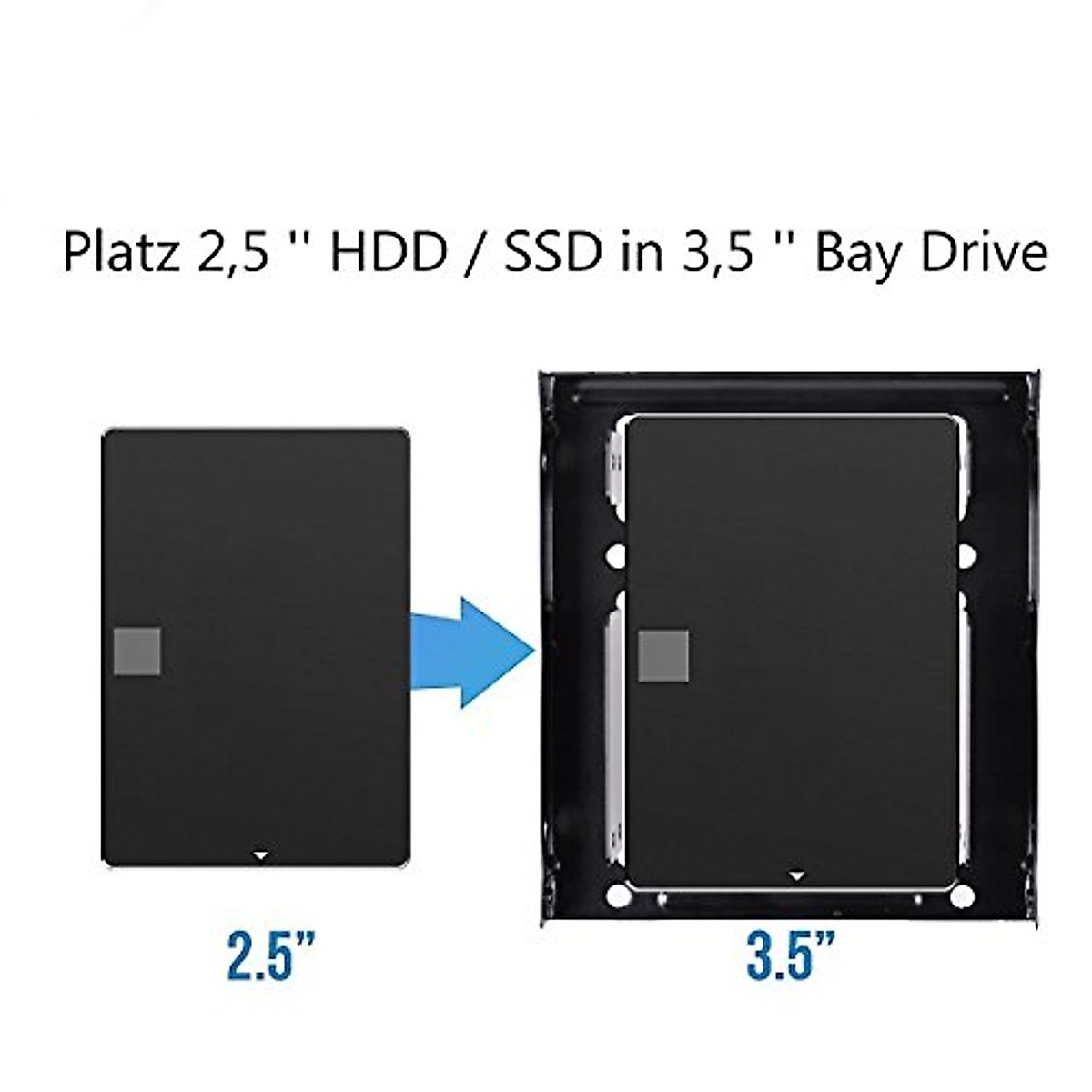 UCEC SSD Mounting Bracket kit 2.5 to 3.5 Hard Drive Adapter (SATA Data Cables and Power Cables Included) (2 x Bracket Conversion Frame)