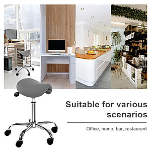 Fromann Ergonomic Backless Rolling Saddle Stool Home Office Chair with Adjustable Height and Tilt with Wheels