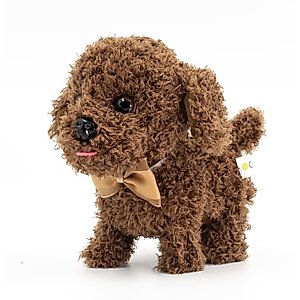 WEofferwhatYOUwant Plush Electronic Labradoodle Dog - Adorable Goldendoodle Teddy Bear Puppy- Walks, Barks, and Cuddles. Ages 18+ Months