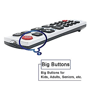 LuckyStar Big Button Universal Remote Control A-TV2, Initial Setting for Lg, Vizio, Sharp, Zenith, Panasonic, Philips, RCA - Put Battery to Work, No Program Needed