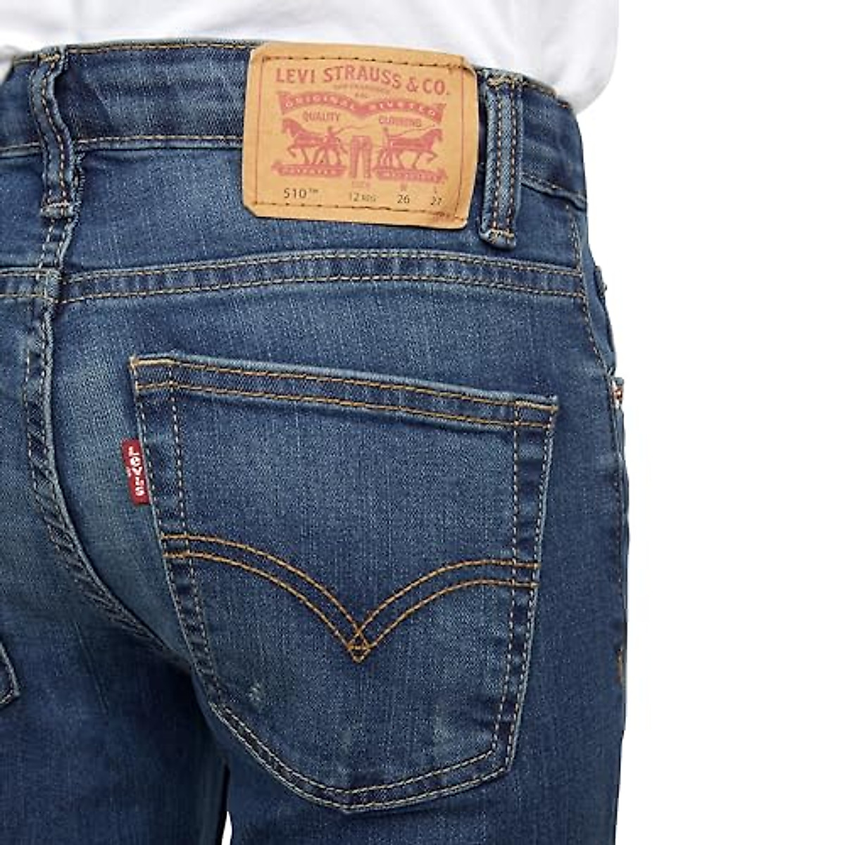 Levi's Boys' 510 Skinny Fit Destructed Jeans, Paper Shredder, 12