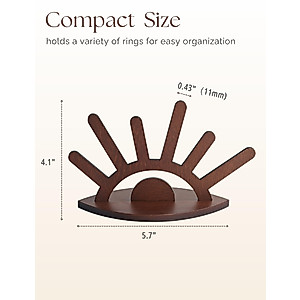 Oaque Wooden Ring Holder, Evil Eye Ring Display Wood Ring Stand, Cute Jewelry Display for Ring Display Stand, Christmas Birthday Engagement Gift for Women Her