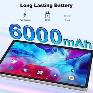 Veidoo Android Tablet 10.4 Inch, 6GB + 128GB Memory(Up to 2TB), 2K 1200 * 2000 FHD Screen, Octa-Core Processor, GPS, 2.4G/5G WiFi, Bluetooth 5.0, Dual Nano SIM Card 4G LTE Tablet (Gray)