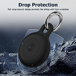 SZJCLTD 4 Pack Airtag Holder, IPX8 Waterproof Silicone Airtag Keychain for Apple Airtag, Protective Anti-Scratch Airtag Case for Dog Collar Cat Collar, Wallet, Keys