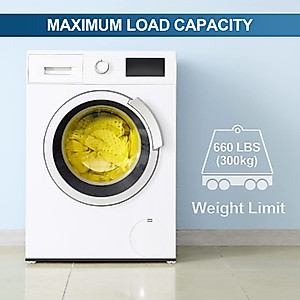 LFGUD Appliance Roller Adjustable Dolly Mobile Roller Heavy Duty Extendable Furniture Washing Machine Bases, Washing Machine Stand With Brake, Suitable for Refrigerator, Dryer, Furniture(Set of 2)