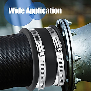 Minatee Dust Control Flex Cuffs with Stainless Steel Hose Clamps, Flexible PVC Coupling for Plastic and Copper Plumbing Connections, Connector Ports Dust Collection Fittings(4 Inch, 6 Pcs)