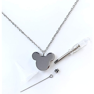 FIKA Mickey Pendant Necklace Cremation Ashes Remembrance Urn Pendant Necklace Jewelry Filling Kit Included (Mickey)