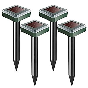 Lubatis Solar Mole Repellent Ultrasonic Gopher Repellent Mole Trap Sonic Chaser Vole Repeller Stakes Drive Away Groundhog,Snake and Other Burrowing Rodents from Lawns Garden & Yard