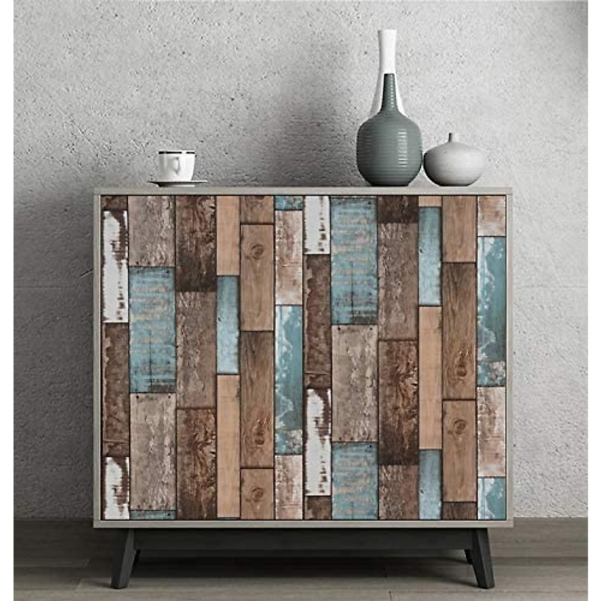 118''x17.7''Wood Wallpaper Peel and Stick Wood Contact Paper Wood Plank Wallpaper Stick and Peel Self Adhesive Wallpaper Removable Wallpaper Rustic Distressed Wood Look Wallpaper Faux Vinyl Roll