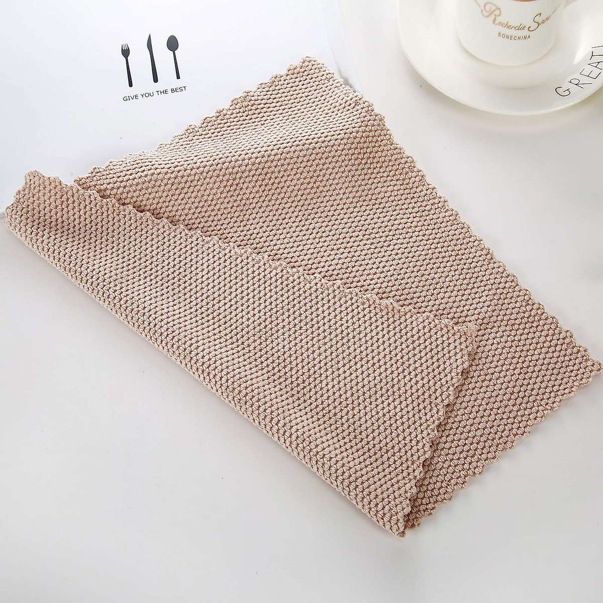 EKADA Kitchen Dish Cloths Dish Towels, Quick Drying Dish Rags Pack of 8, 12x12 Inches Dish Rags for Washing Dishes, Durable Dish Towels for Kitchen (Multi Color)