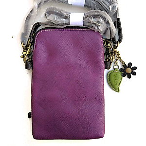 Chala Group Elephant Collection Faux Leather Cross Body Bag (Purple Elephant)