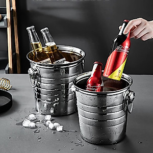 Ice Bucket for Freezer Juice Drinks Bucket Ice Bucket Thick Ice Holder Container for Bar Party Champagne Wine Barrel Drink Ice Cooler Bucket Wine Be