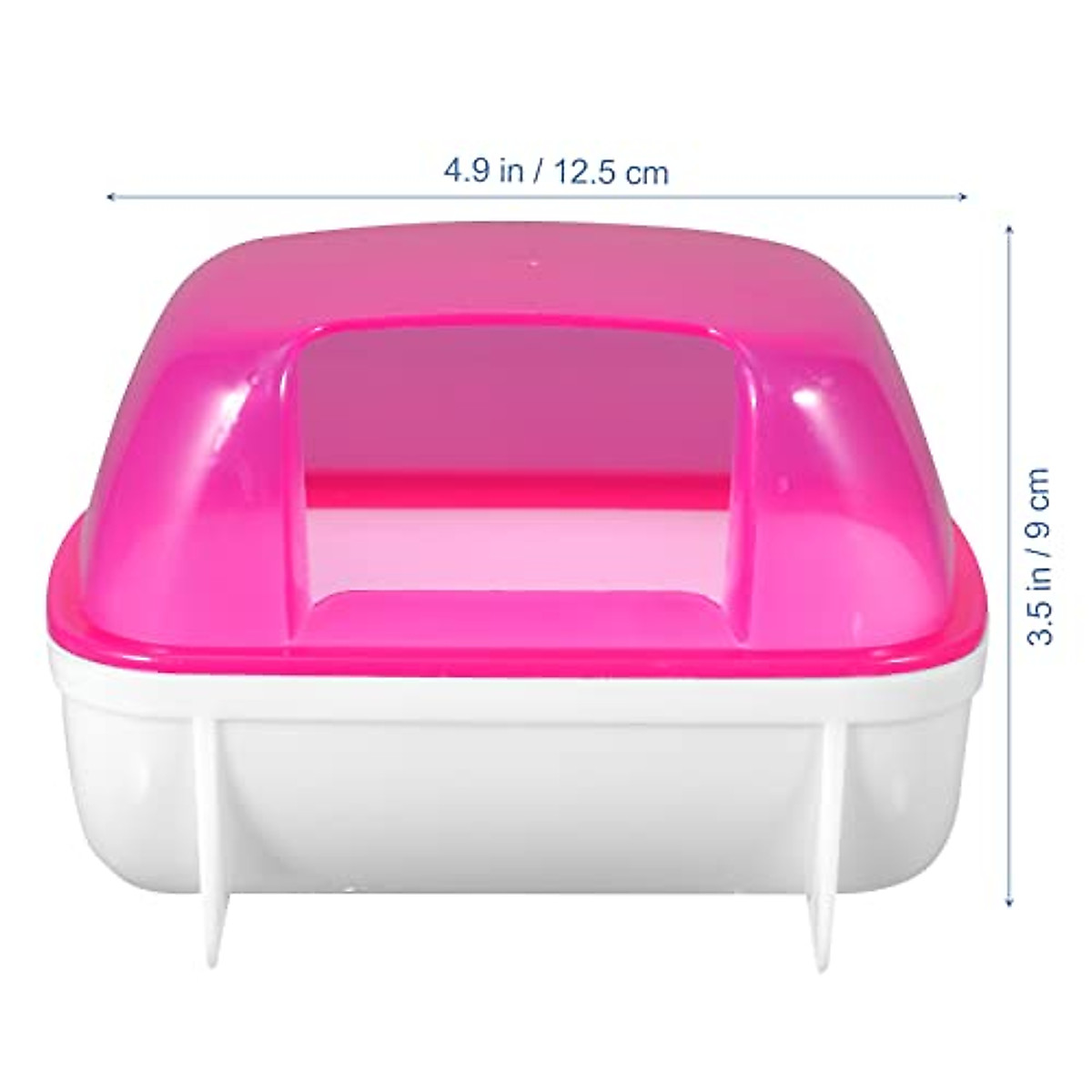 POPETPOP Hamster Sand Bath - Dust Bath Hamster Bathroom Bath Sand Room Sauna Toilet Sandbox 2 Pack, 12.5 x 9 x 9cm