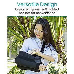 Vive Shoulder Abduction Sling - Immobilizer for Injury Support - Pain Relief Arm Pillow for Rotator Cuff, Sublexion, Surgery, Dislocated, Broken Arm - Brace Includes Pocket Strap, Stress Ball, Wedge