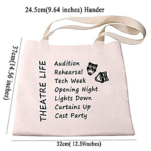 PXTIDY Theatre Life Tote Bag Drama Theater Gifts Comedy Tragedy Mask Theatre Drama Bag Drama Actor Actress Gifts(Tote bag)