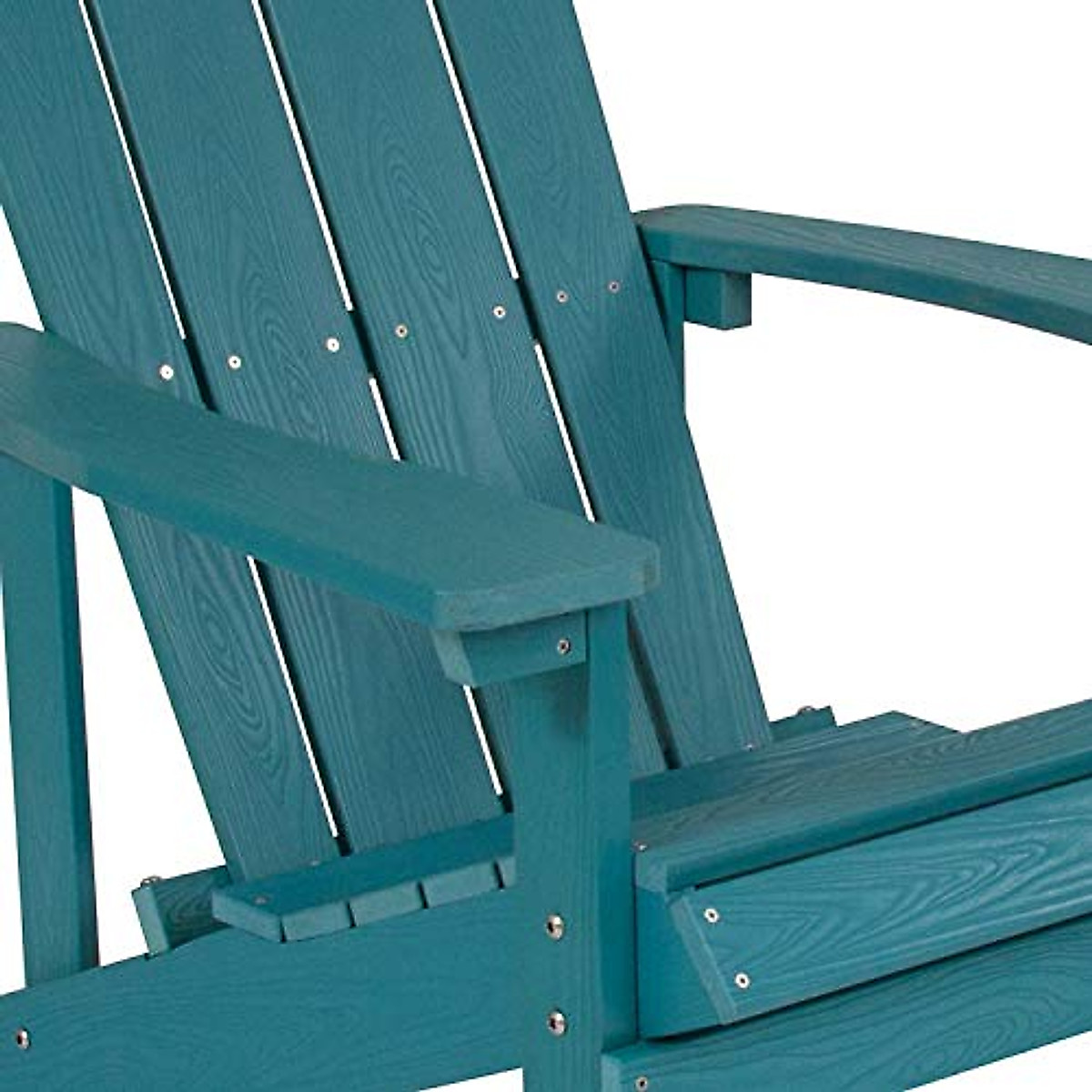 Flash Furniture Charlestown Commercial Grade Indoor/Outdoor Adirondack Chair, Weather Resistant Durable Poly Resin Deck and Patio Seating, Sea Foam