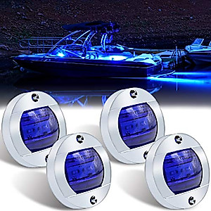 Boaton Marine Boat LED Night Fishing Lights, Boat Interior/ Courtesy / Deck Lights For Pontoon Boat, Bass Boat, Yacht (Blue)