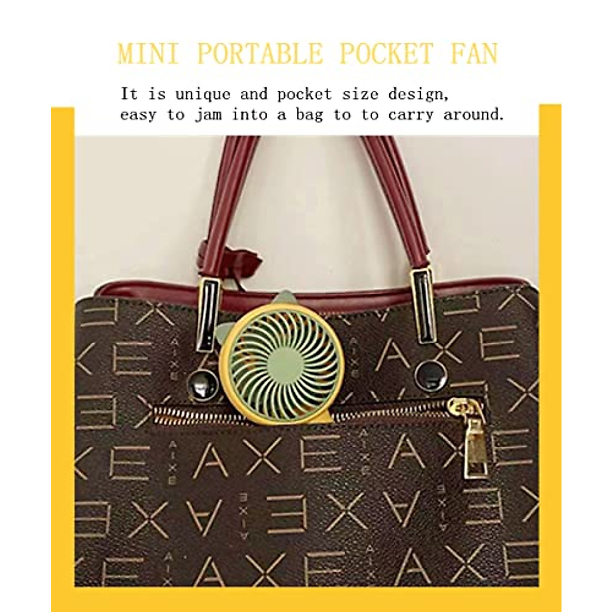 Aheadife Handheld Mini Fan,Portable USB Rechargeable Fan,Small Personal Fan Pocket Desktop Table Quiet Hand Fan with Strong