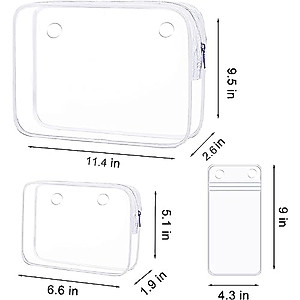 UeKeKicg Clear Toiletry Bag for Bogg Bag Accessories Insert Beach Bag Bogg Bags Inner Pouch -(Set of 3) Clear Designer Zipper Insert Bag Compatible with Bogg Bag Tote Bags Travel Organizer Storage