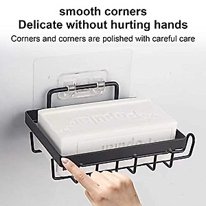3 Pack Adhesive Shower Caddy Basket, with Hooks, Bathroom Storage Organizer Wall Mounted, for Soap Dish Holder Shelf Shampoo Conditioner