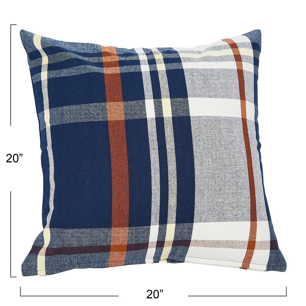 Creative Co-Op Square Plaid Cotton Pillow Cover