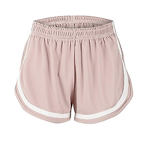 Shakumy Women Elastic Waist Workout Sport Yoga Shorts Casual Summer Stretch Striped Running Athletic Lounge Shorts Hot Pants