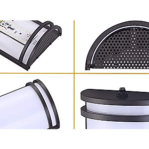 CLOUDY BAY Dusk to Dawn LED Outdoor Wall Sconce,3000K /4000K /5000K Adjustable,15W Porch Light,Oil Rubbed Bronze,2 Pack